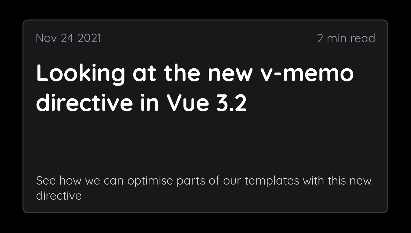 Looking at the new v-memo directive in Vue 3.2 | reego.dev